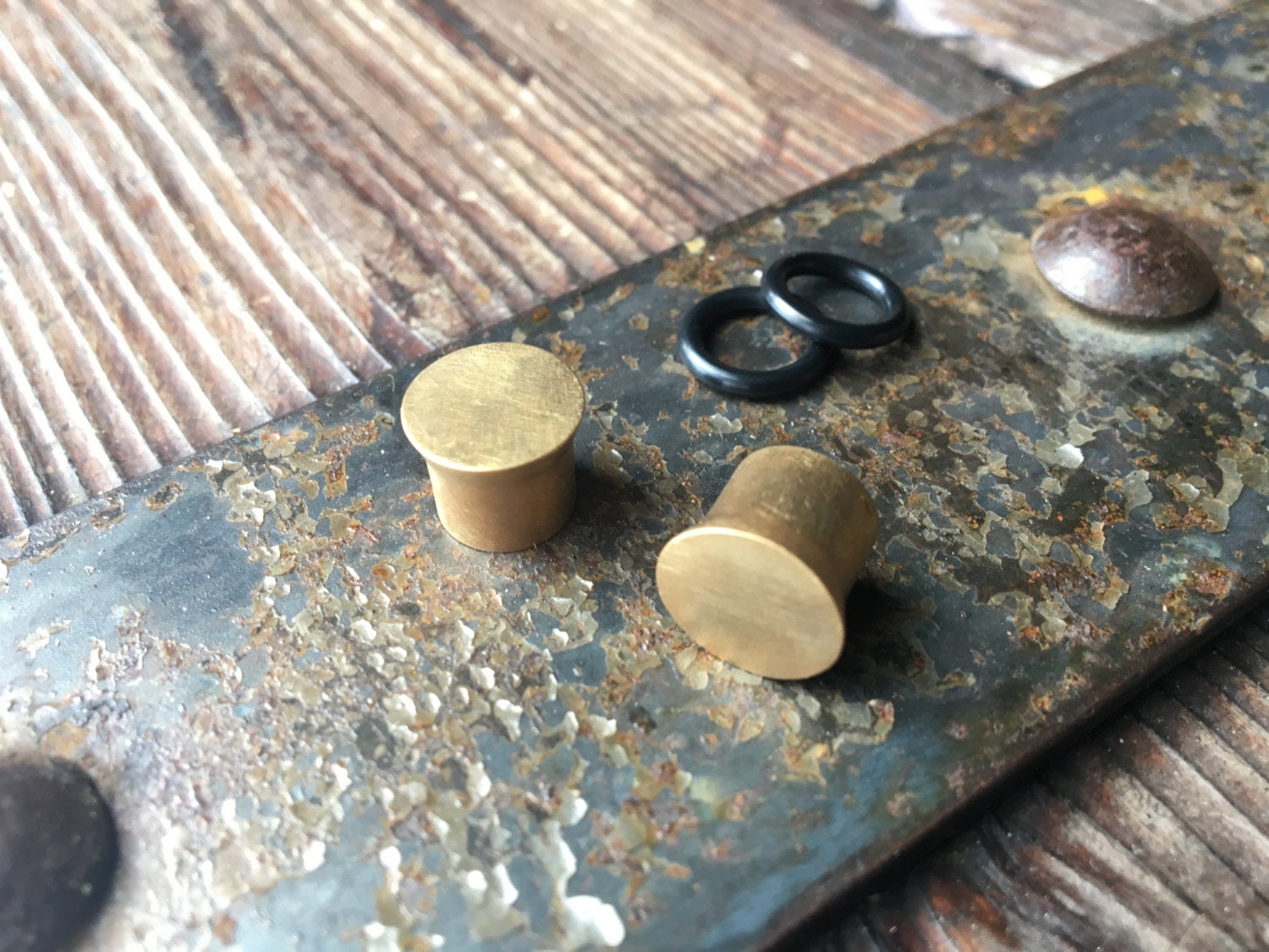 Capped Gold Plug Earring – Dinan Rings Store