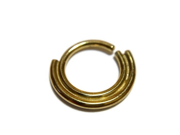 Double 14K Solid Gold Septum Ring – Dinan Rings Store