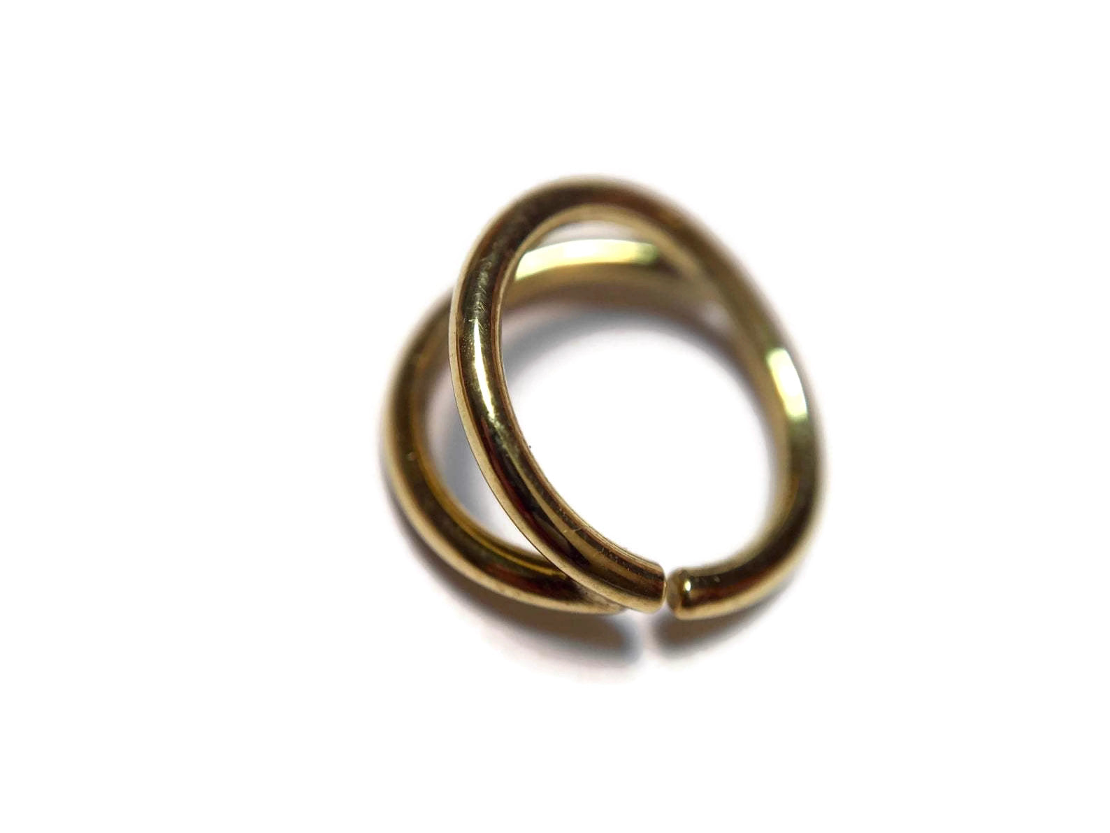Yellow Gold Double Layered Septum Ring – Dinan Rings Store