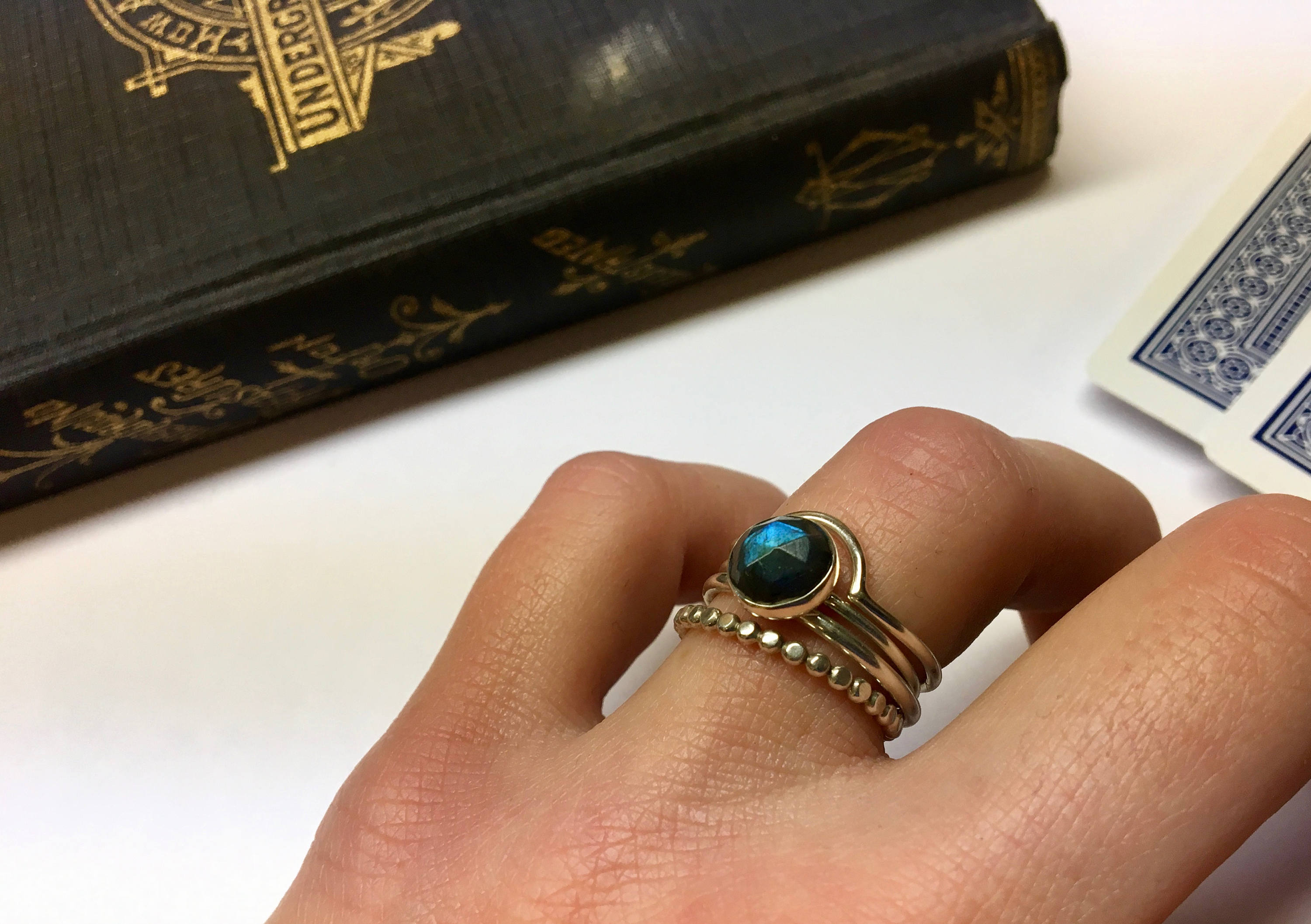 Rose Cut Labradorite Ring – Dinan Rings Store