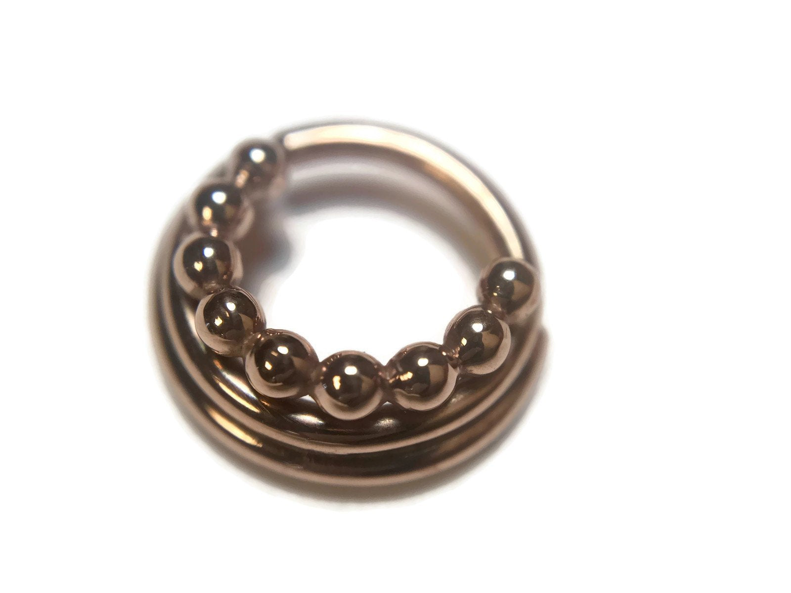 Rose Gold Triple Layered Septum Ring – Dinan Rings Store