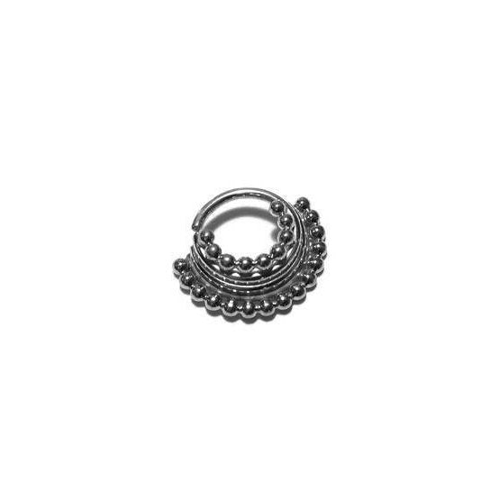Silver Quad Stacked Beaded Septum Ring – Dinan Rings Store