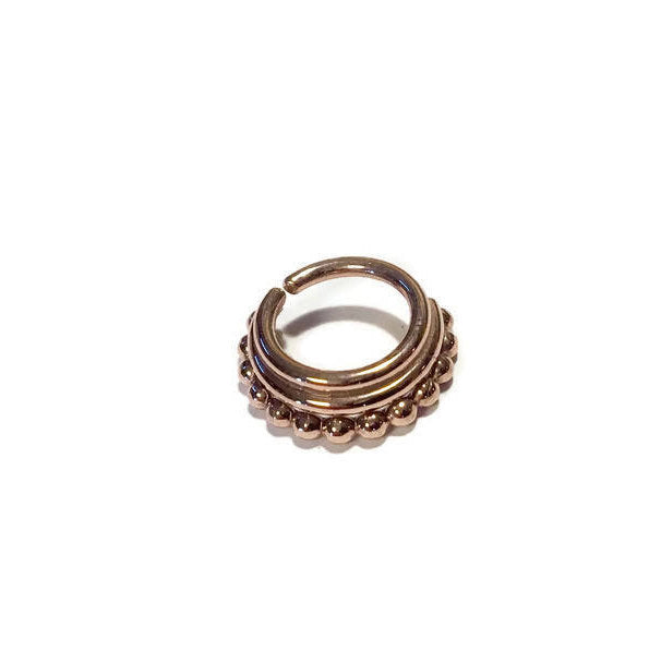 Solid 14K Rose Gold Triple Layered Septum Ring – Dinan Rings Store
